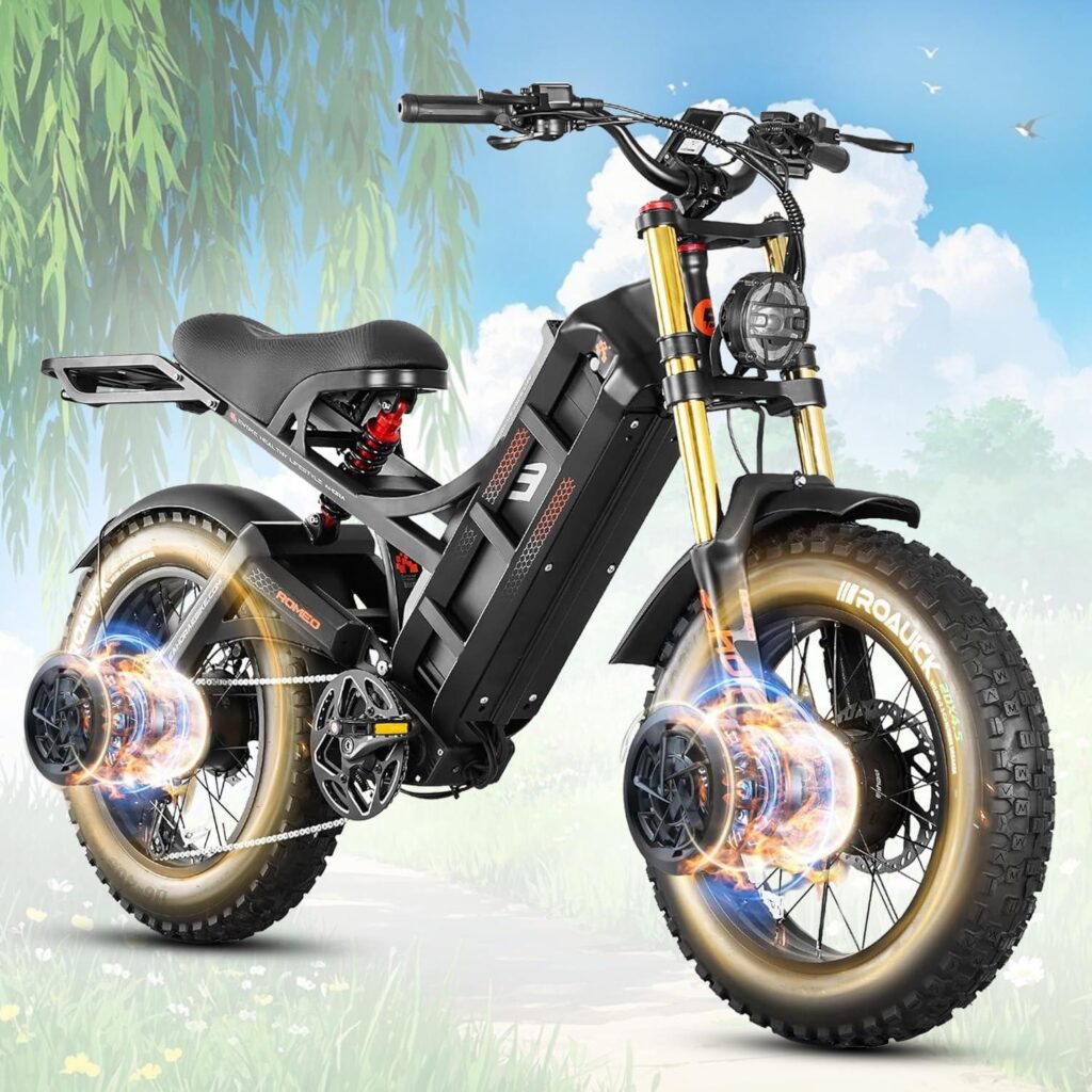 2025 eAhora Romeo Pro 2 4000W 46MPH Dual Motor Electric Bike for Adults ...